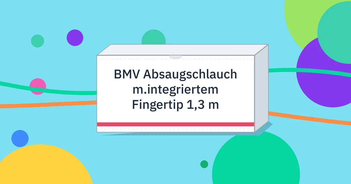 Symbolbild: Packung mit der Aufschrift BMV Absaugschlauch m.integriertem Fingertip 1,3 m (PZN 10747510) – Verfügbarkeit und Bezug in Apotheken in Frankfurt am Main