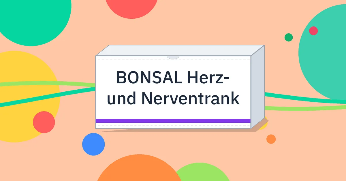 Symbolbild: Packung mit der Aufschrift BONSAL Herz-und Nerventrank (PZN 01828764) – Verfügbarkeit und Bezug in Apotheken in Frankfurt am Main