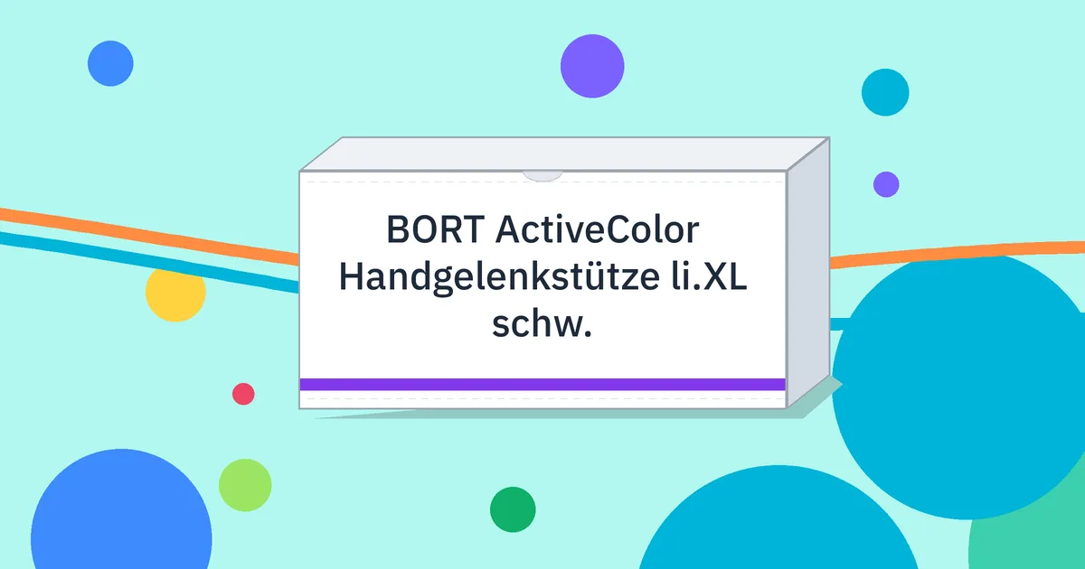 Symbolbild: Packung mit der Aufschrift BORT ActiveColor Handgelenkstütze li.XL schw. (PZN 13423883) – Verfügbarkeit und Bezug in Apotheken in Frankfurt am Main