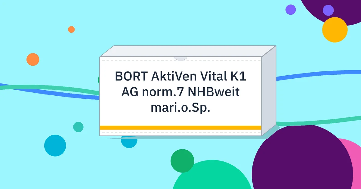 Symbolbild: Packung mit der Aufschrift BORT AktiVen Vital K1 AG norm.7 NHBweit mari.o.Sp. (PZN 13732302) – Verfügbarkeit und Bezug in Apotheken in Frankfurt am Main