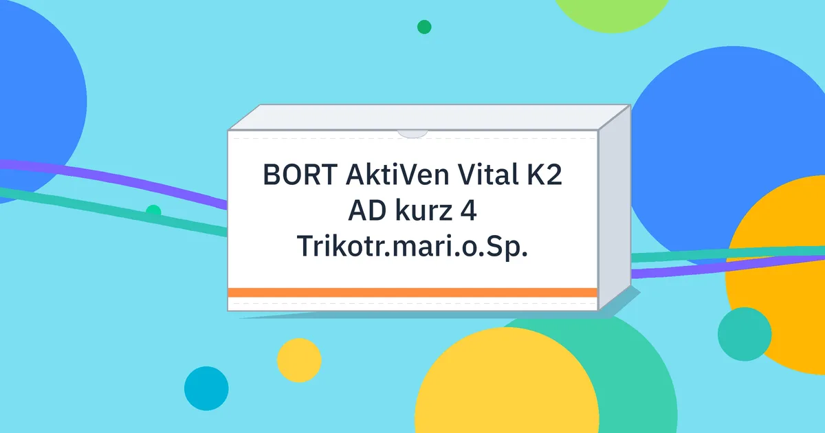 Symbolbild: Packung mit der Aufschrift BORT AktiVen Vital K2 AD kurz 4 Trikotr.mari.o.Sp. (PZN 13727761) – Verfügbarkeit und Bezug in Apotheken in Frankfurt am Main