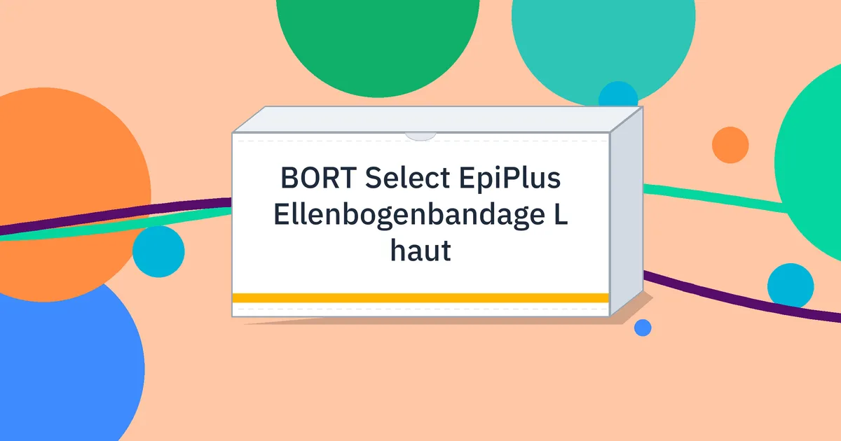 Symbolbild: Packung mit der Aufschrift BORT Select EpiPlus Ellenbogenbandage L haut (PZN 04737826) – Verfügbarkeit und Bezug in Apotheken in Frankfurt am Main