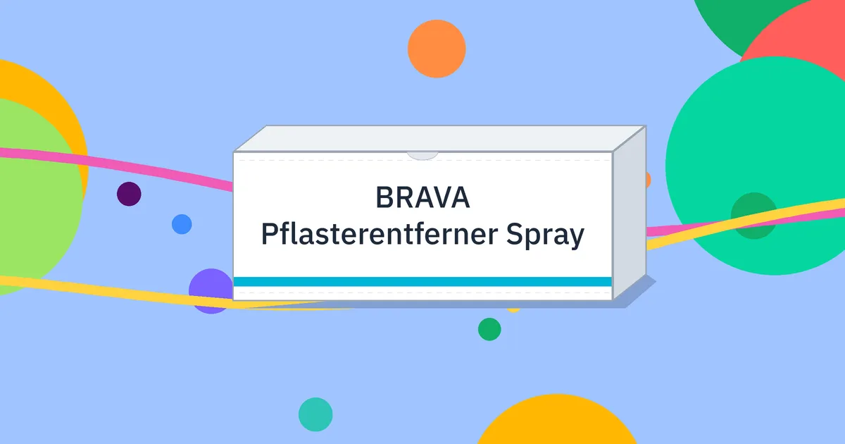 Symbolbild: Packung mit der Aufschrift BRAVA Pflasterentferner Spray (PZN 09543699) – Verfügbarkeit und Bezug in Apotheken in Frankfurt am Main