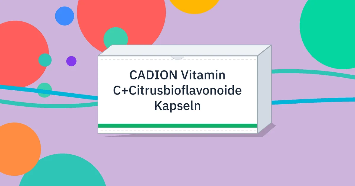 Symbolbild: Packung mit der Aufschrift CADION Vitamin C+Citrusbioflavonoide Kapseln (PZN 10170654) – Verfügbarkeit und Bezug in Apotheken in Frankfurt am Main