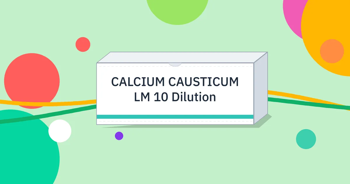Symbolbild: Packung mit der Aufschrift CALCIUM CAUSTICUM LM 10 Dilution (PZN 12803916) – Verfügbarkeit und Bezug in Apotheken in Frankfurt am Main
