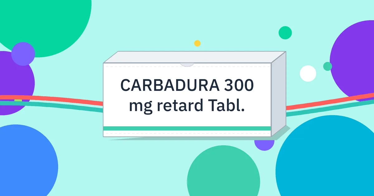 Symbolbild: Packung mit der Aufschrift CARBADURA 300 mg retard Tabl. (PZN 00914102) – Verfügbarkeit und Bezug in Apotheken in Frankfurt am Main
