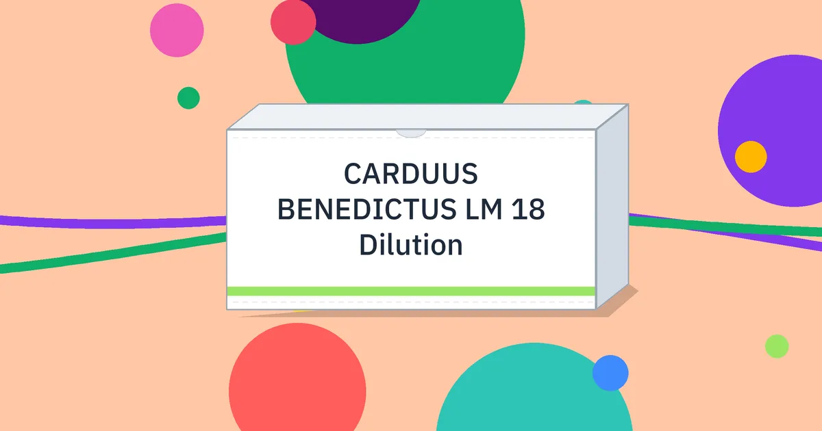 Symbolbild: Packung mit der Aufschrift CARDUUS BENEDICTUS LM 18 Dilution (PZN 13430162) – Verfügbarkeit und Bezug in Apotheken in Frankfurt am Main