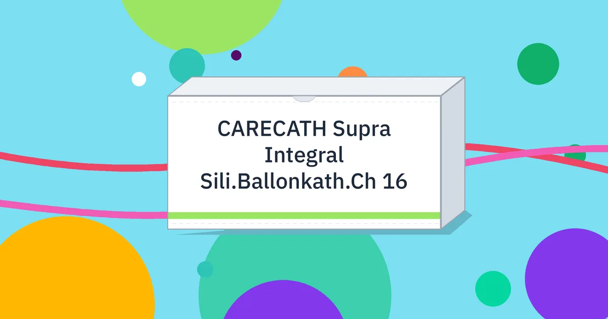 Symbolbild: Packung mit der Aufschrift CARECATH Supra Integral Sili.Ballonkath.Ch 16 (PZN 10198144) – Verfügbarkeit und Bezug in Apotheken in Frankfurt am Main