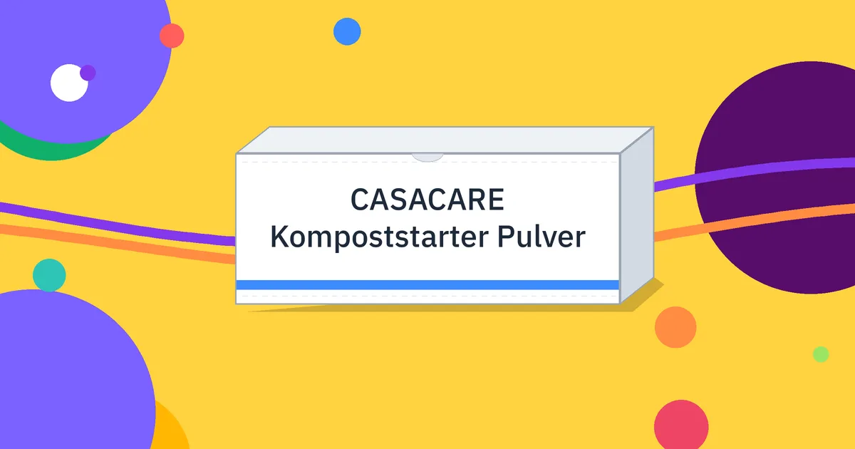 Symbolbild: Packung mit der Aufschrift CASACARE Kompoststarter Pulver (PZN 12537573) – Verfügbarkeit und Bezug in Apotheken in Frankfurt am Main