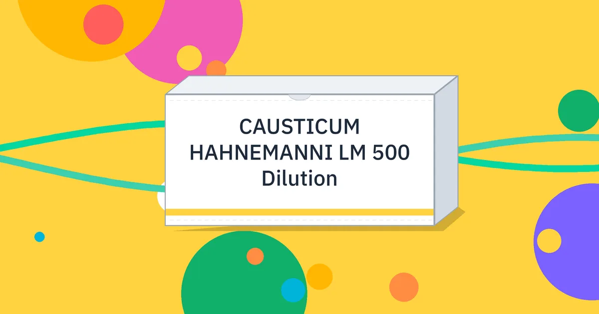Symbolbild: Packung mit der Aufschrift CAUSTICUM HAHNEMANNI LM 500 Dilution (PZN 13693128) – Verfügbarkeit und Bezug in Apotheken in Frankfurt am Main