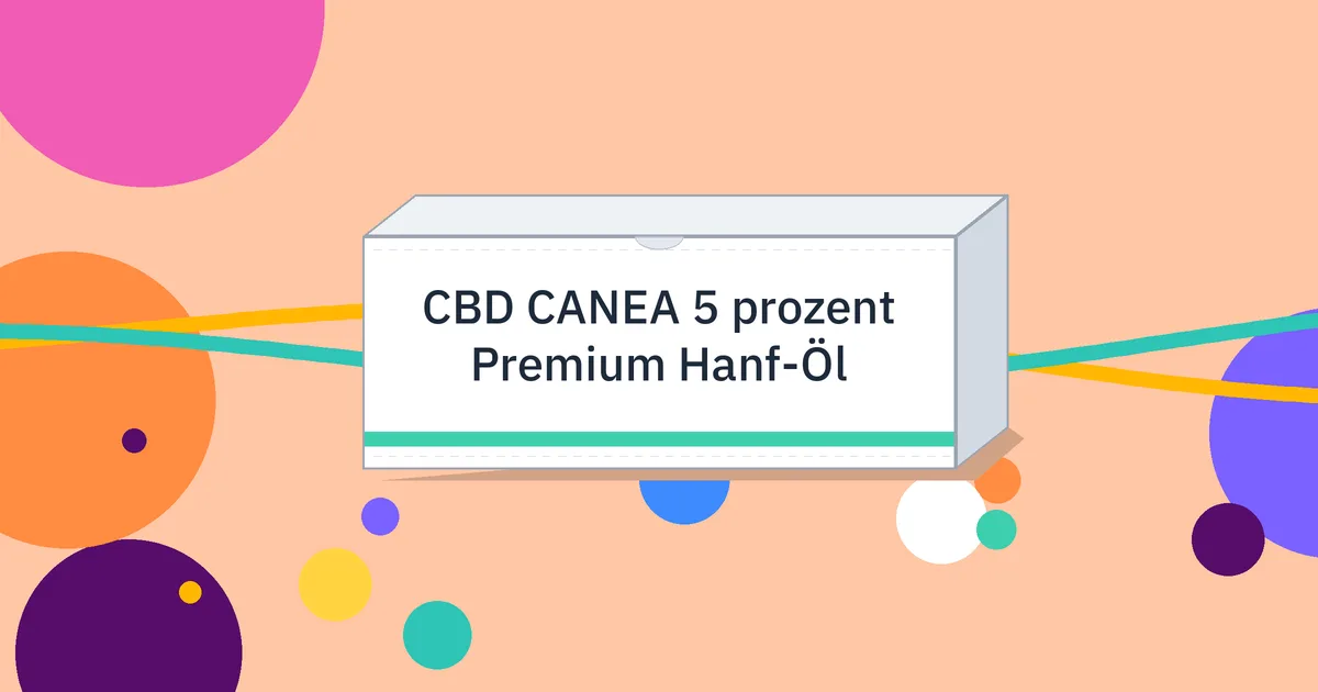 Symbolbild: Packung mit der Aufschrift CBD CANEA 5 prozent Premium Hanf-Öl (PZN 15868997) – Verfügbarkeit und Bezug in Apotheken in Frankfurt am Main