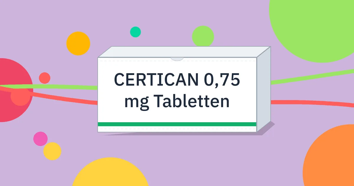 Symbolbild: Packung mit der Aufschrift CERTICAN 0,75 mg Tabletten (PZN 16260163) – Verfügbarkeit und Bezug in Apotheken in Frankfurt am Main