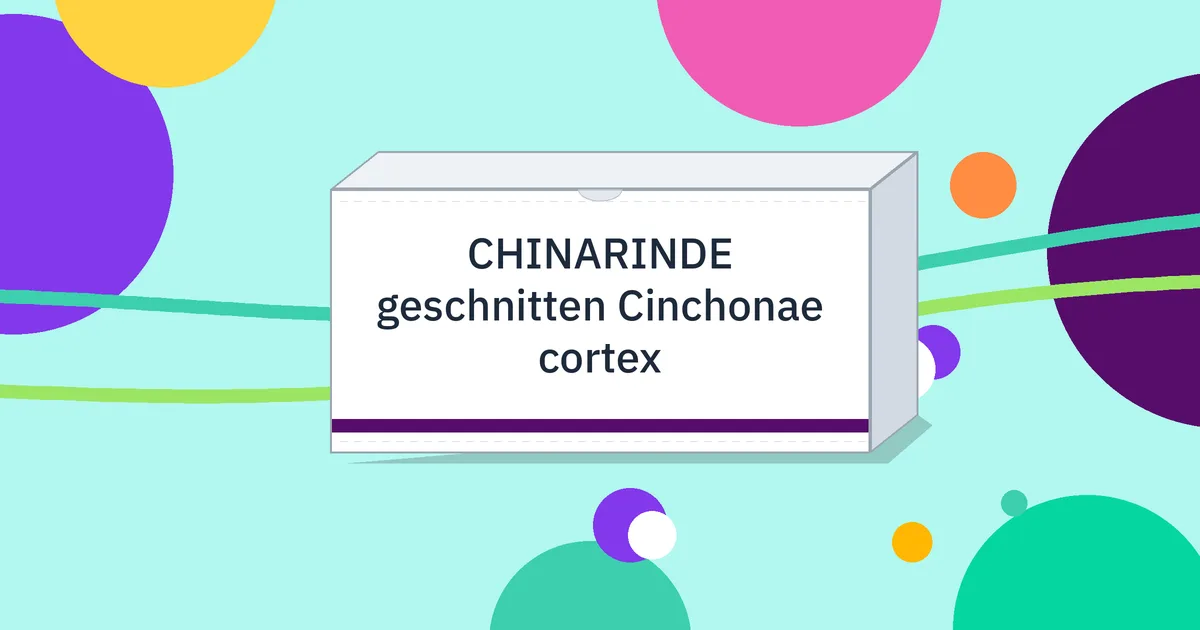 Symbolbild: Packung mit der Aufschrift CHINARINDE geschnitten Cinchonae cortex (PZN 20953742) – Verfügbarkeit und Bezug in Apotheken in Frankfurt am Main