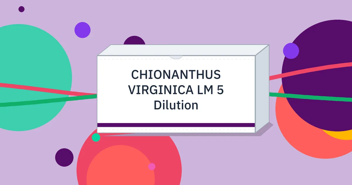 Symbolbild: Packung mit der Aufschrift CHIONANTHUS VIRGINICA LM 5 Dilution (PZN 13443070) – Verfügbarkeit und Bezug in Apotheken in Frankfurt am Main