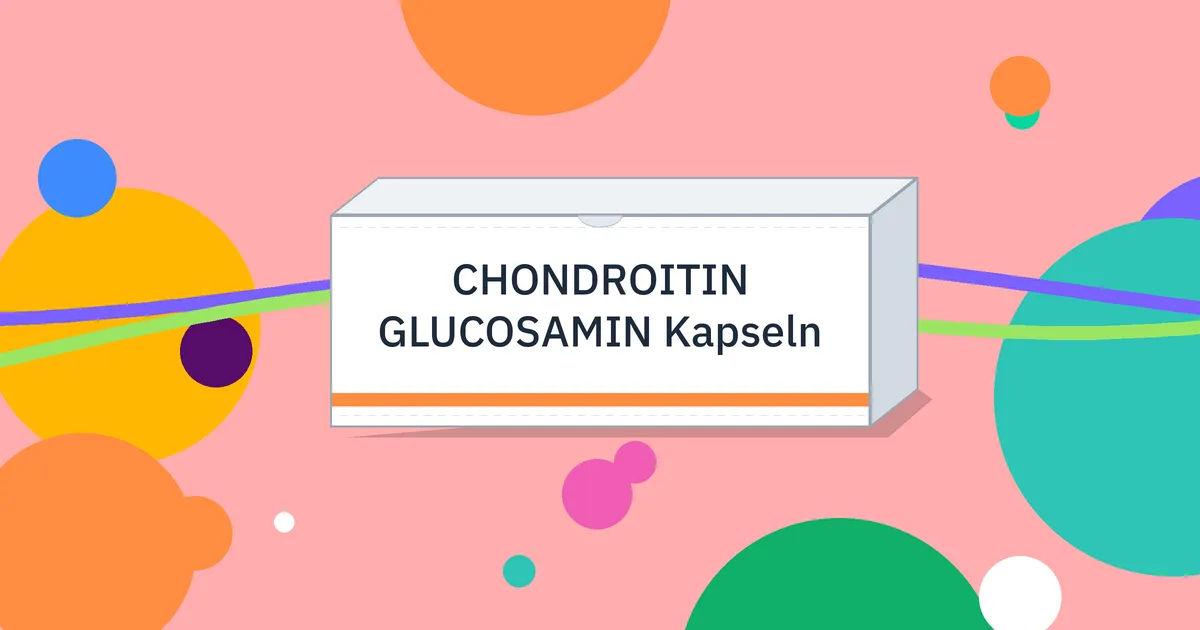 Symbolbild: Packung mit der Aufschrift CHONDROITIN GLUCOSAMIN Kapseln (PZN 18803828) – Verfügbarkeit und Bezug in Apotheken in Frankfurt am Main