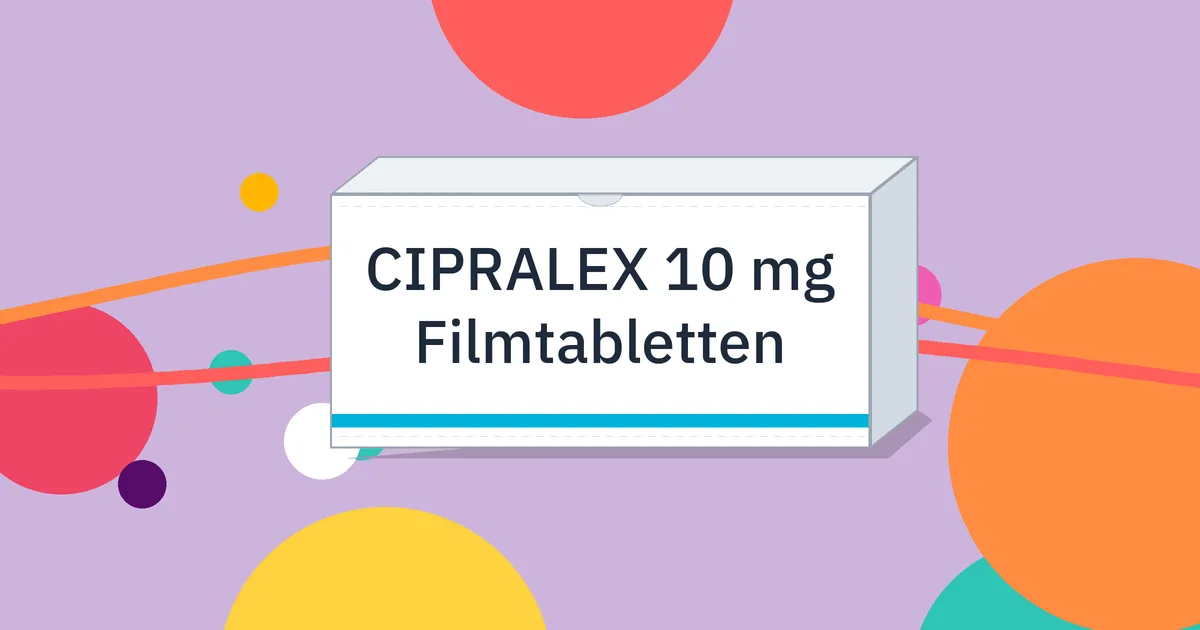 Symbolbild: Packung mit der Aufschrift CIPRALEX 10 mg Filmtabletten (PZN 15888652) – Verfügbarkeit und Bezug in Apotheken in Frankfurt am Main