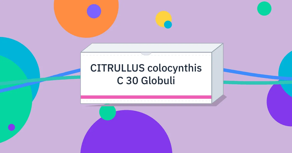 Symbolbild: Packung mit der Aufschrift CITRULLUS colocynthis C 30 Globuli (PZN 13361751) – Verfügbarkeit und Bezug in Apotheken in Frankfurt am Main