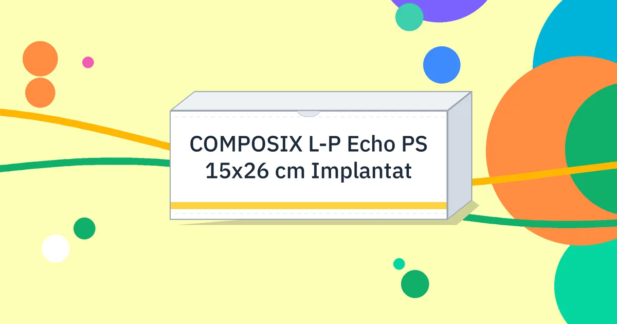 Symbolbild: Packung mit der Aufschrift COMPOSIX L-P Echo PS 15x26 cm Implantat (PZN 04016647) – Verfügbarkeit und Bezug in Apotheken in Frankfurt am Main