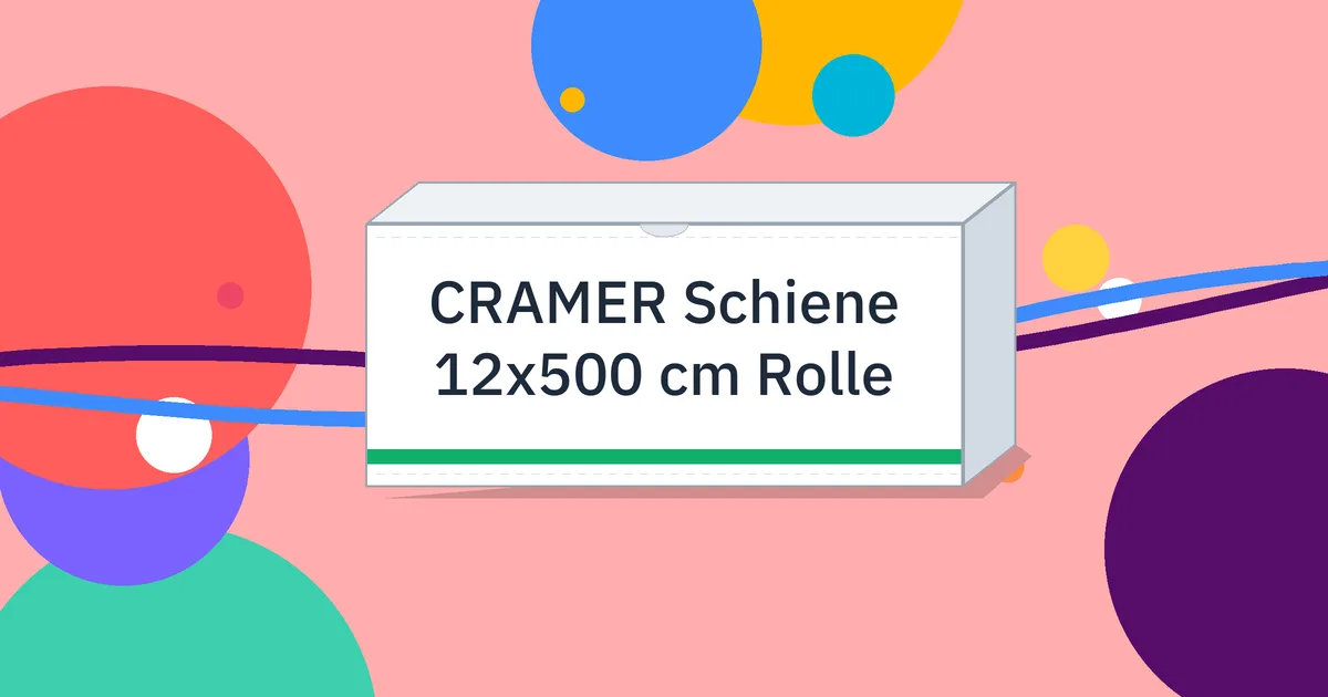 Symbolbild: Packung mit der Aufschrift CRAMER Schiene 12x500 cm Rolle (PZN 07004395) – Verfügbarkeit und Bezug in Apotheken in Frankfurt am Main