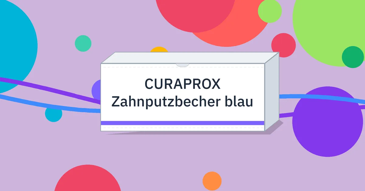 Symbolbild: Packung mit der Aufschrift CURAPROX Zahnputzbecher blau (PZN 18190254) – Verfügbarkeit und Bezug in Apotheken in Frankfurt am Main