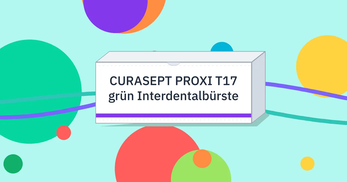 Symbolbild: Packung mit der Aufschrift CURASEPT PROXI T17 grün Interdentalbürste (PZN 17607812) – Verfügbarkeit und Bezug in Apotheken in Frankfurt am Main