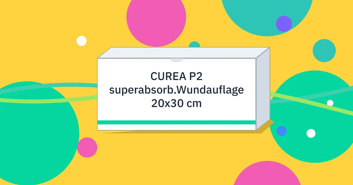 Symbolbild: Packung mit der Aufschrift CUREA P2 superabsorb.Wundauflage 20x30 cm (PZN 09287701) – Verfügbarkeit und Bezug in Apotheken in Frankfurt am Main
