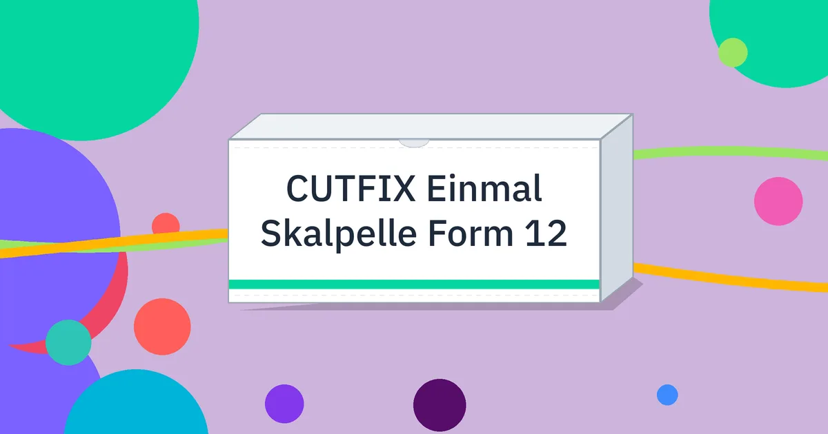 Symbolbild: Packung mit der Aufschrift CUTFIX Einmal Skalpelle Form 12 (PZN 08442915) – Verfügbarkeit und Bezug in Apotheken in Frankfurt am Main
