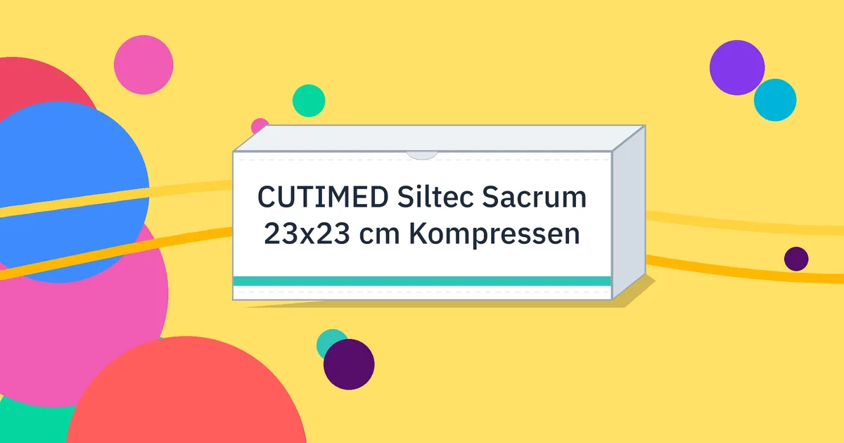 Symbolbild: Packung mit der Aufschrift CUTIMED Siltec Sacrum 23x23 cm Kompressen (PZN 16828646) – Verfügbarkeit und Bezug in Apotheken in Frankfurt am Main