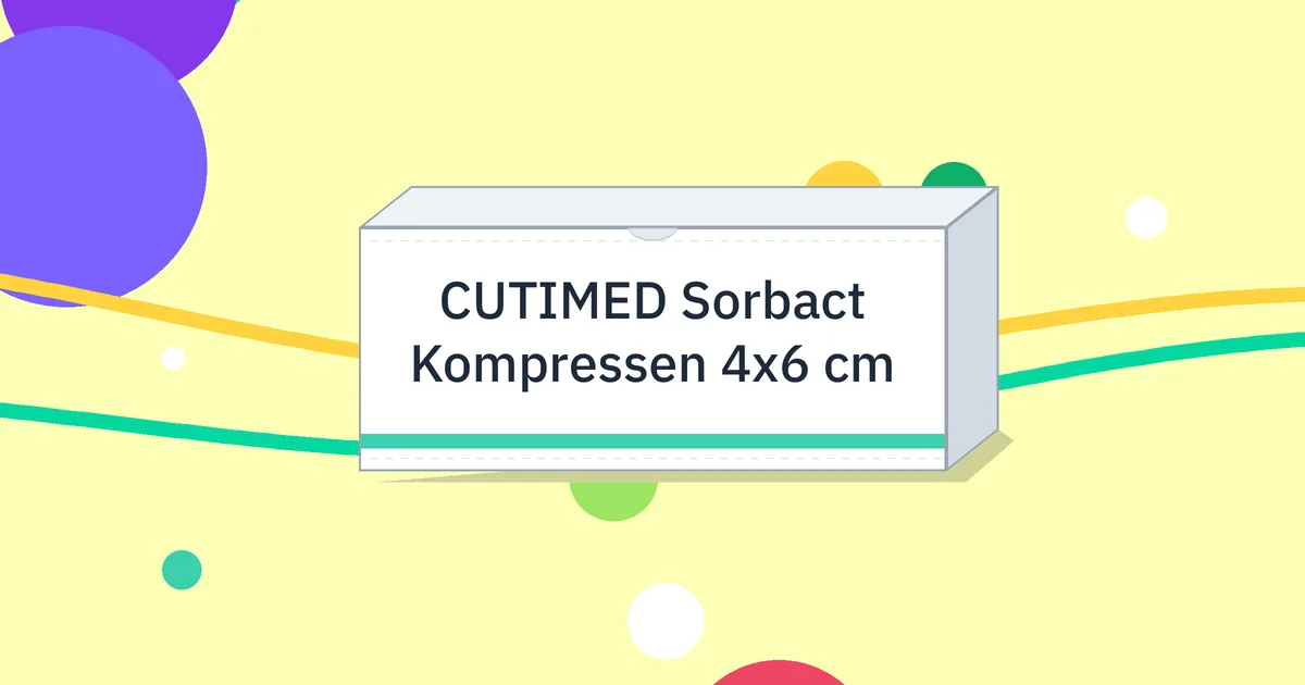 Symbolbild: Packung mit der Aufschrift CUTIMED Sorbact Kompressen 4x6 cm (PZN 20610717) – Verfügbarkeit und Bezug in Apotheken in Frankfurt am Main