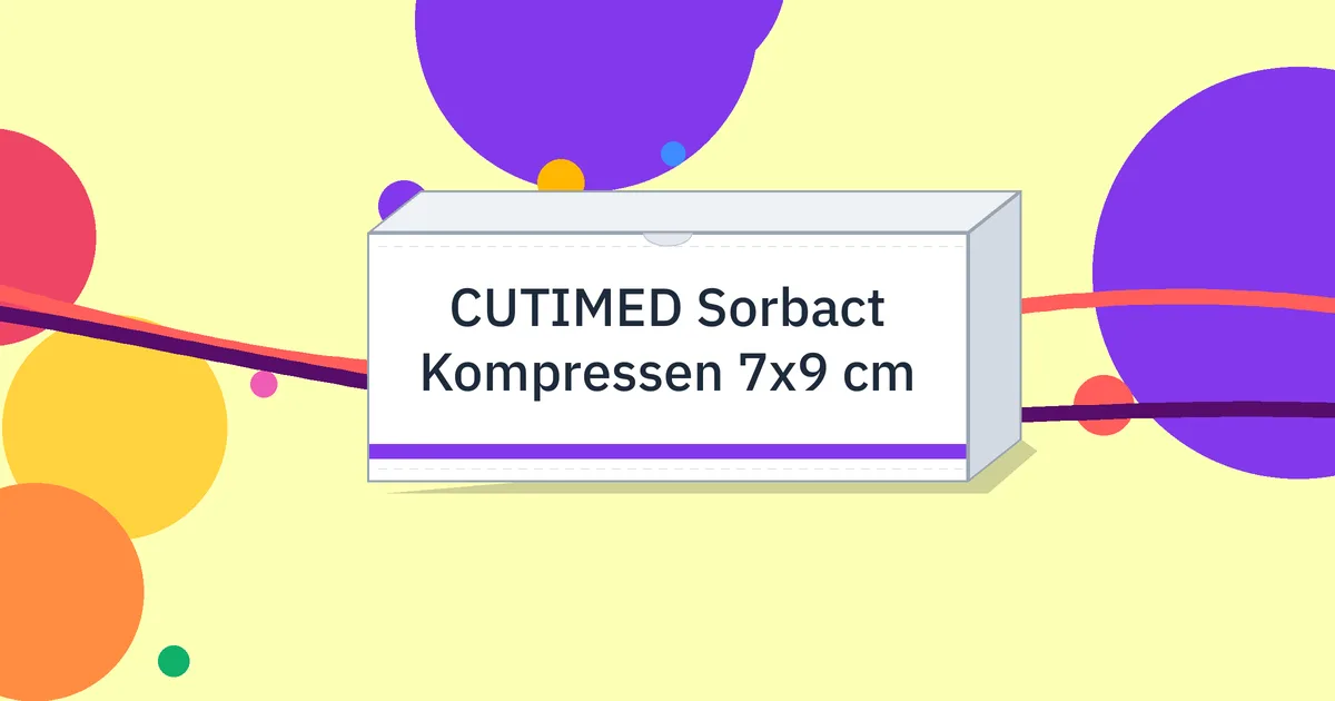 Symbolbild: Packung mit der Aufschrift CUTIMED Sorbact Kompressen 7x9 cm (PZN 14274416) – Verfügbarkeit und Bezug in Apotheken in Frankfurt am Main
