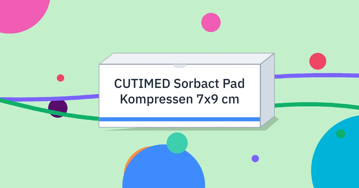 Symbolbild: Packung mit der Aufschrift CUTIMED Sorbact Pad Kompressen 7x9 cm (PZN 20846302) – Verfügbarkeit und Bezug in Apotheken in Frankfurt am Main