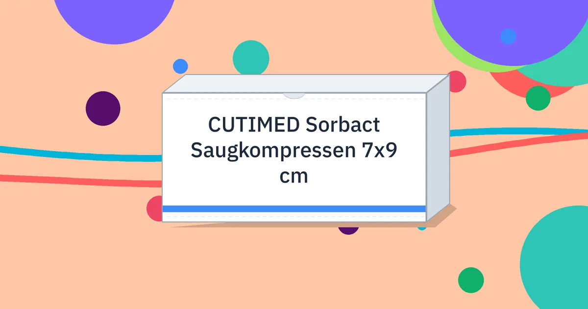 Symbolbild: Packung mit der Aufschrift CUTIMED Sorbact Saugkompressen 7x9 cm (PZN 19975129) – Verfügbarkeit und Bezug in Apotheken in Frankfurt am Main