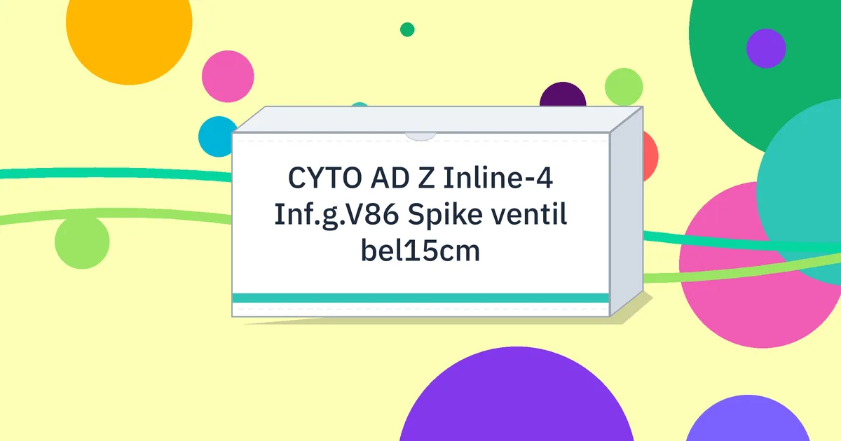 Symbolbild: Packung mit der Aufschrift CYTO AD Z Inline-4 Inf.g.V86 Spike ventil bel15cm (PZN 16135825) – Verfügbarkeit und Bezug in Apotheken in Frankfurt am Main