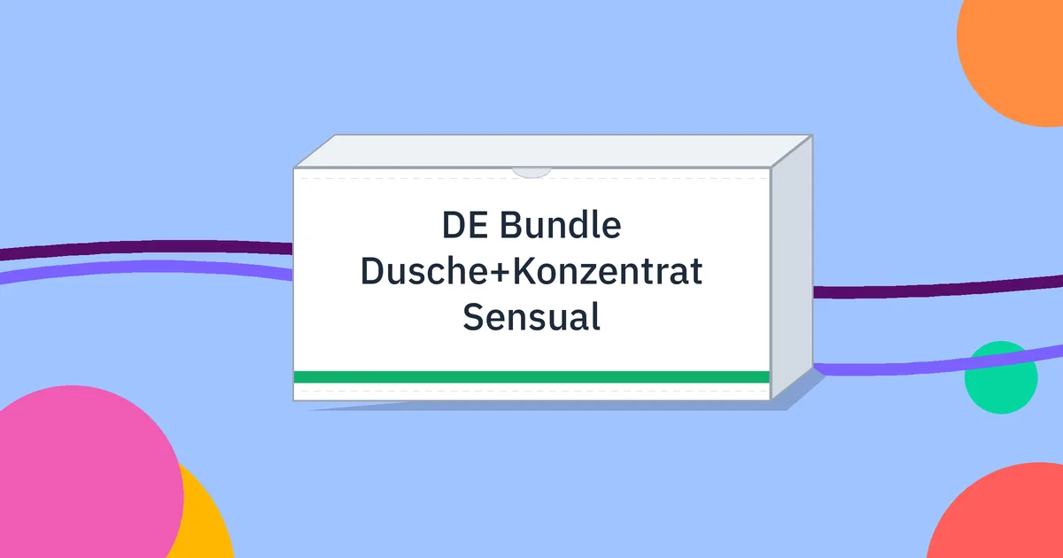 Symbolbild: Packung mit der Aufschrift DE Bundle Dusche+Konzentrat Sensual (PZN 18491205) – Verfügbarkeit und Bezug in Apotheken in Frankfurt am Main