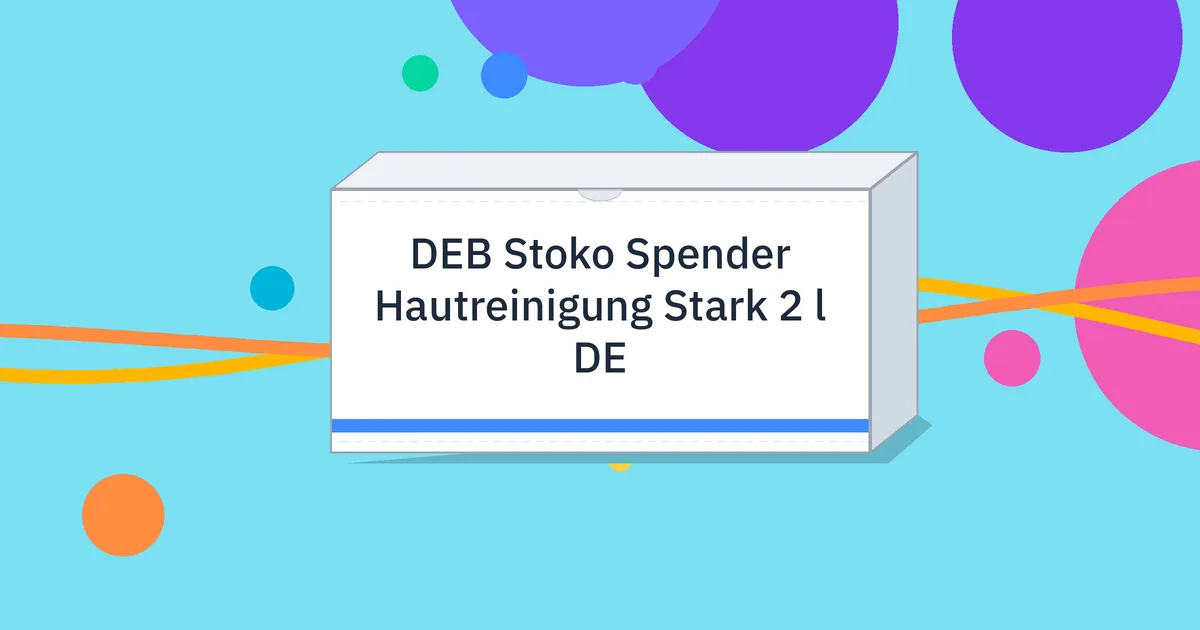 Symbolbild: Packung mit der Aufschrift DEB Stoko Spender Hautreinigung Stark 2 l DE (PZN 12548944) – Verfügbarkeit und Bezug in Apotheken in Frankfurt am Main