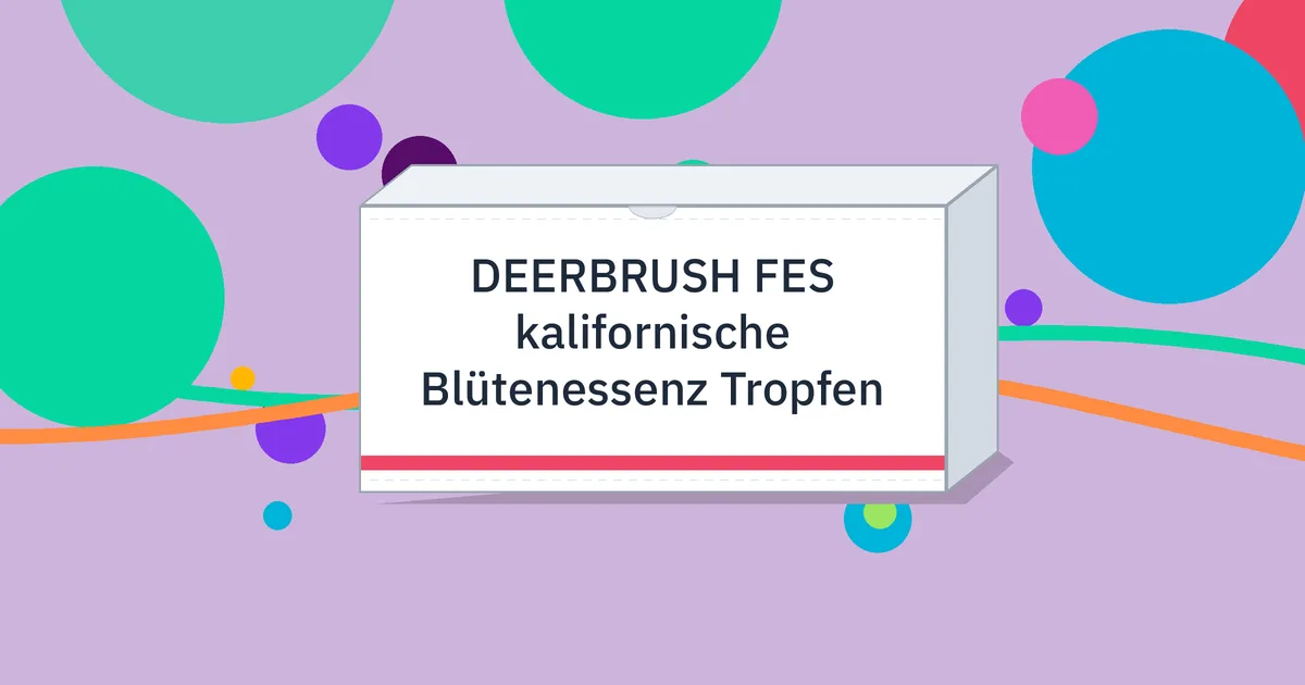 Symbolbild: Packung mit der Aufschrift DEERBRUSH FES kalifornische Blütenessenz Tropfen (PZN 09173280) – Verfügbarkeit und Bezug in Apotheken in Frankfurt am Main