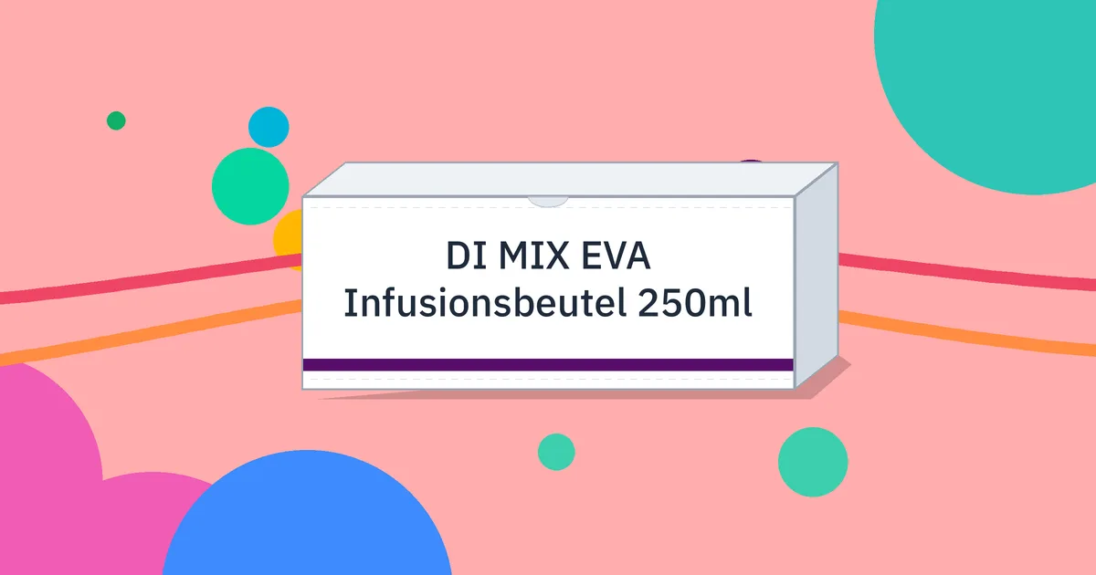 Symbolbild: Packung mit der Aufschrift DI MIX EVA Infusionsbeutel 250ml (PZN 01956692) – Verfügbarkeit und Bezug in Apotheken in Frankfurt am Main