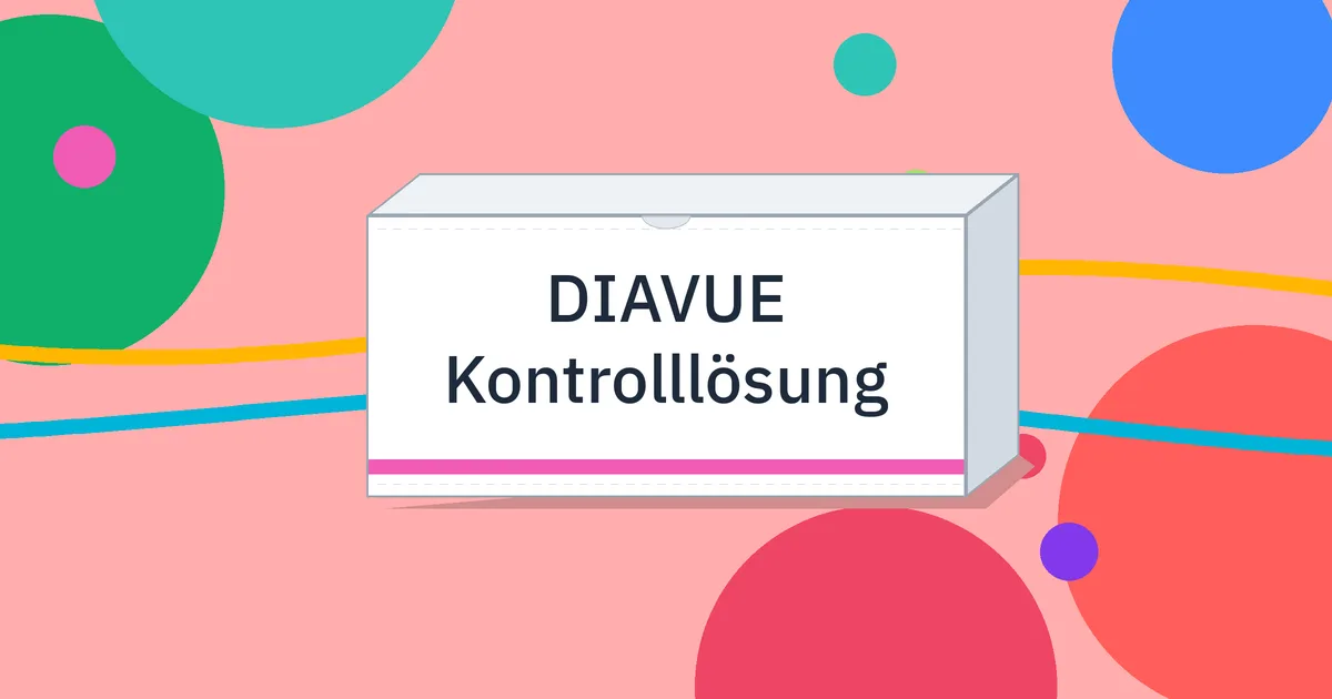 Symbolbild: Packung mit der Aufschrift DIAVUE Kontrolllösung (PZN 20057019) – Verfügbarkeit und Bezug in Apotheken in Frankfurt am Main
