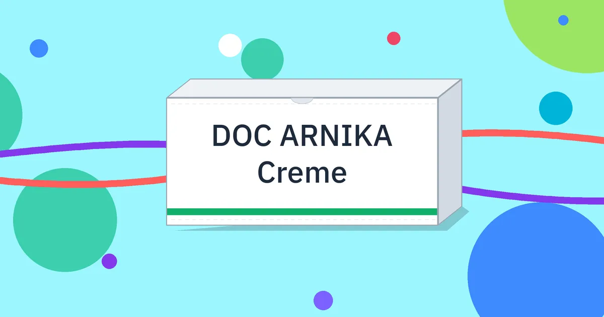 Symbolbild: Packung mit der Aufschrift DOC ARNIKA Creme (PZN 09709332) – Verfügbarkeit und Bezug in Apotheken in Frankfurt am Main