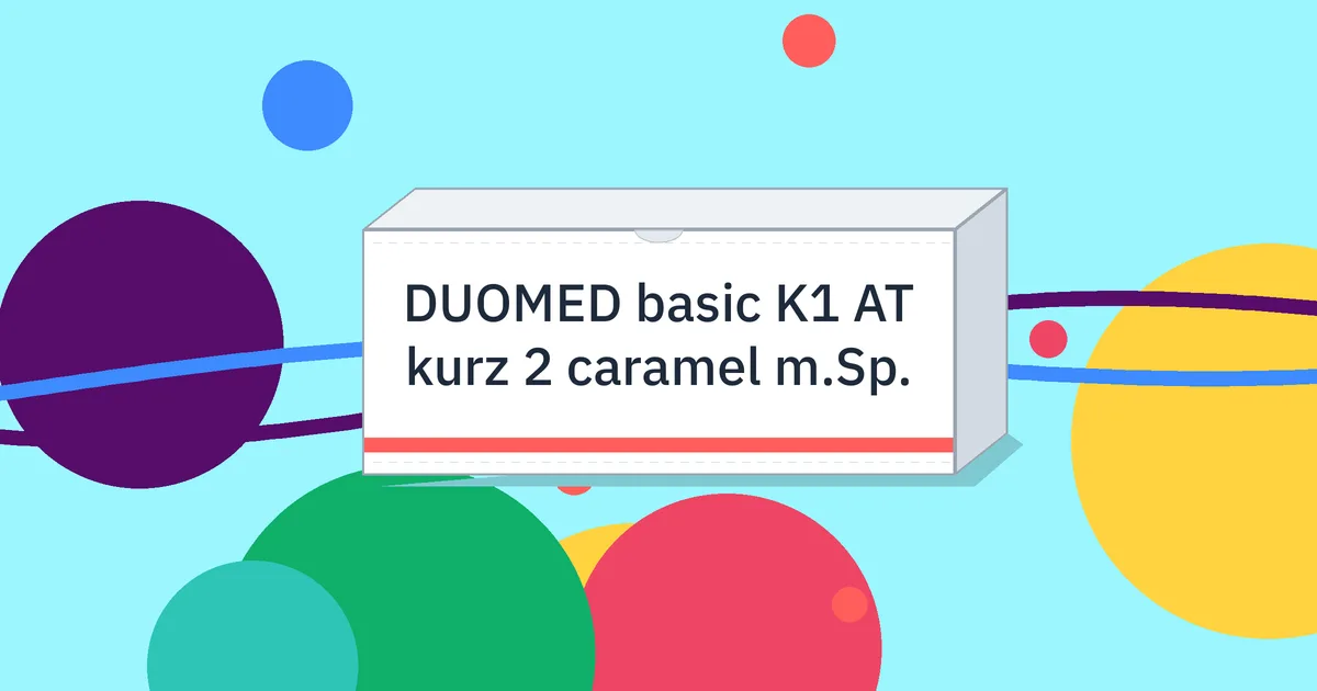 Symbolbild: Packung mit der Aufschrift DUOMED basic K1 AT kurz 2 caramel m.Sp. (PZN 20902911) – Verfügbarkeit und Bezug in Apotheken in Frankfurt am Main