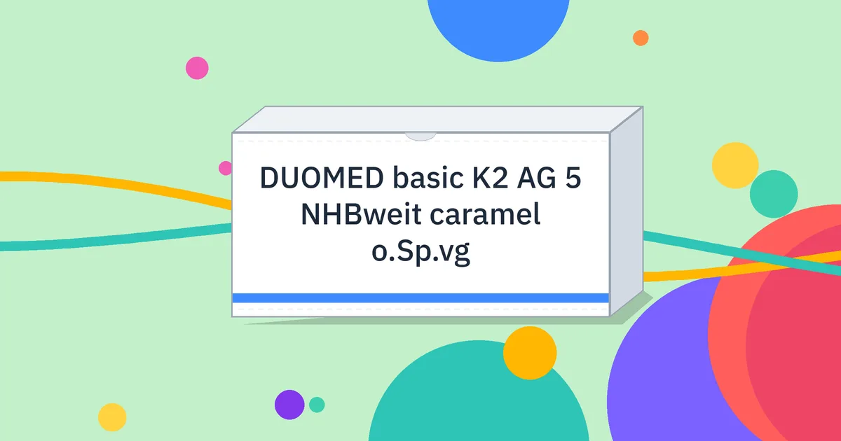 Symbolbild: Packung mit der Aufschrift DUOMED basic K2 AG 5 NHBweit caramel o.Sp.vg (PZN 20909014) – Verfügbarkeit und Bezug in Apotheken in Frankfurt am Main