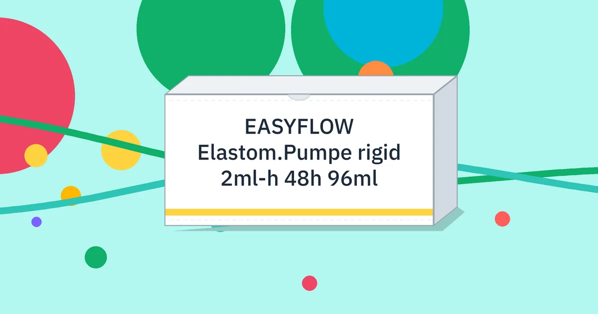 Symbolbild: Packung mit der Aufschrift EASYFLOW Elastom.Pumpe rigid 2ml-h 48h 96ml (PZN 19262412) – Verfügbarkeit und Bezug in Apotheken in Frankfurt am Main