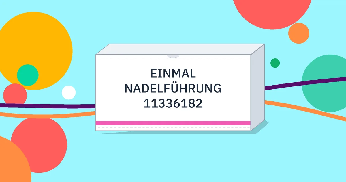 Symbolbild: Packung mit der Aufschrift EINMAL NADELFÜHRUNG 11336182 (PZN 16258290) – Verfügbarkeit und Bezug in Apotheken in Frankfurt am Main