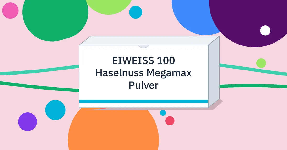 Symbolbild: Packung mit der Aufschrift EIWEISS 100 Haselnuss Megamax Pulver (PZN 12772245) – Verfügbarkeit und Bezug in Apotheken in Frankfurt am Main