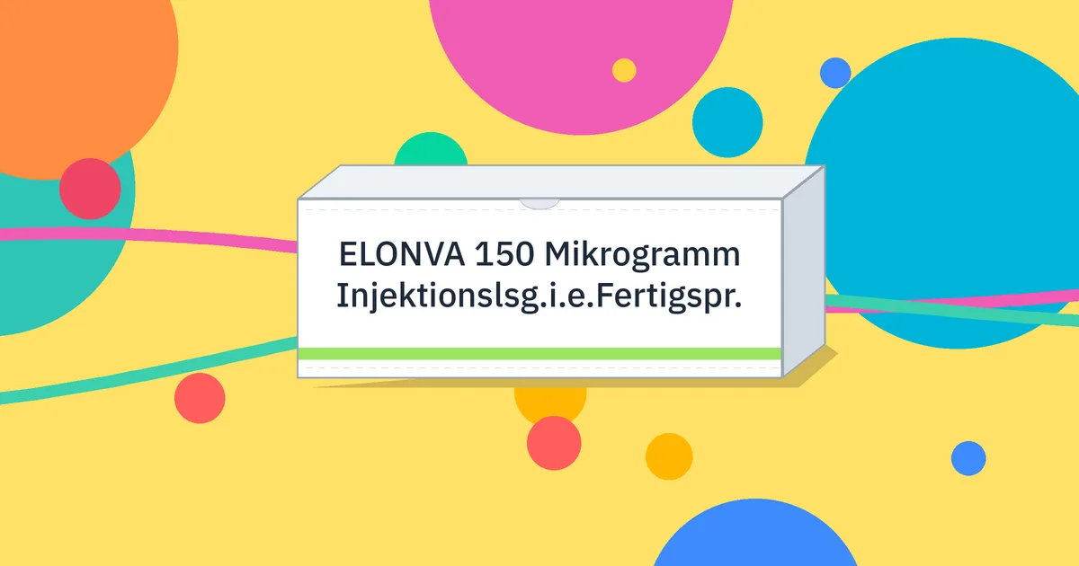 Symbolbild: Packung mit der Aufschrift ELONVA 150 Mikrogramm Injektionslsg.i.e.Fertigspr. (PZN 18006836) – Verfügbarkeit und Bezug in Apotheken in Frankfurt am Main