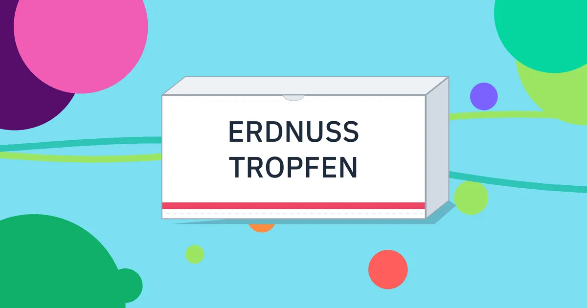 Symbolbild: Packung mit der Aufschrift ERDNUSS TROPFEN (PZN 19418587) – Verfügbarkeit und Bezug in Apotheken in Frankfurt am Main
