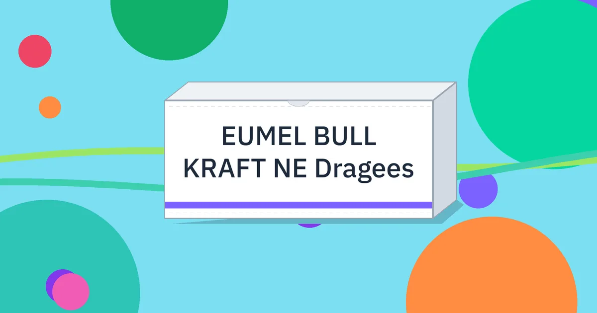 Symbolbild: Packung mit der Aufschrift EUMEL BULL KRAFT NE Dragees (PZN 01248400) – Verfügbarkeit und Bezug in Apotheken in Frankfurt am Main