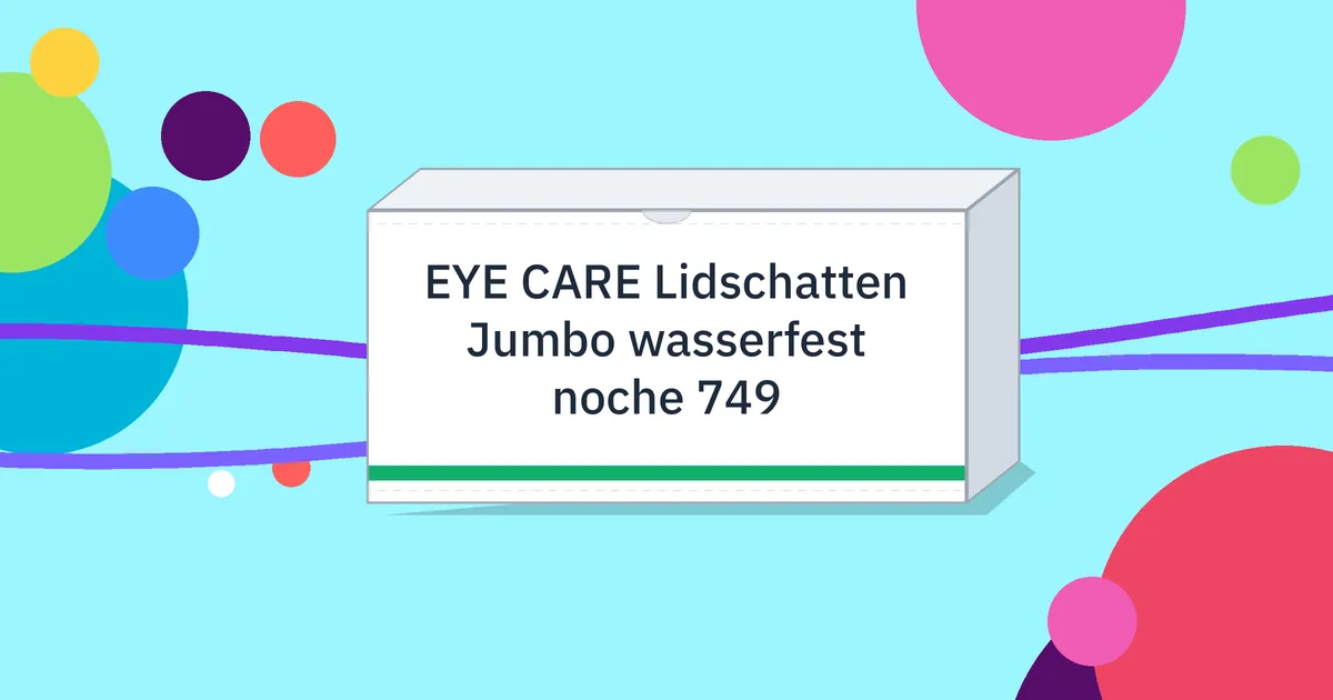 Symbolbild: Packung mit der Aufschrift EYE CARE Lidschatten Jumbo wasserfest noche 749 (PZN 16955014) – Verfügbarkeit und Bezug in Apotheken in Frankfurt am Main