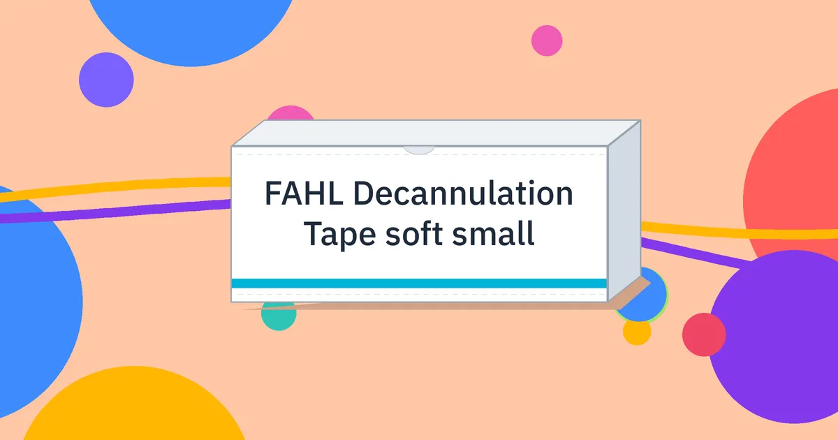Symbolbild: Packung mit der Aufschrift FAHL Decannulation Tape soft small (PZN 17859927) – Verfügbarkeit und Bezug in Apotheken in Frankfurt am Main