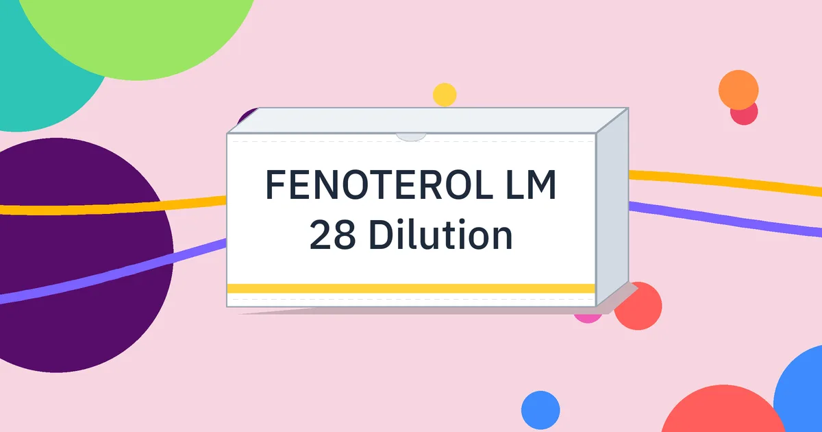 Symbolbild: Packung mit der Aufschrift FENOTEROL LM 28 Dilution (PZN 12847291) – Verfügbarkeit und Bezug in Apotheken in Frankfurt am Main